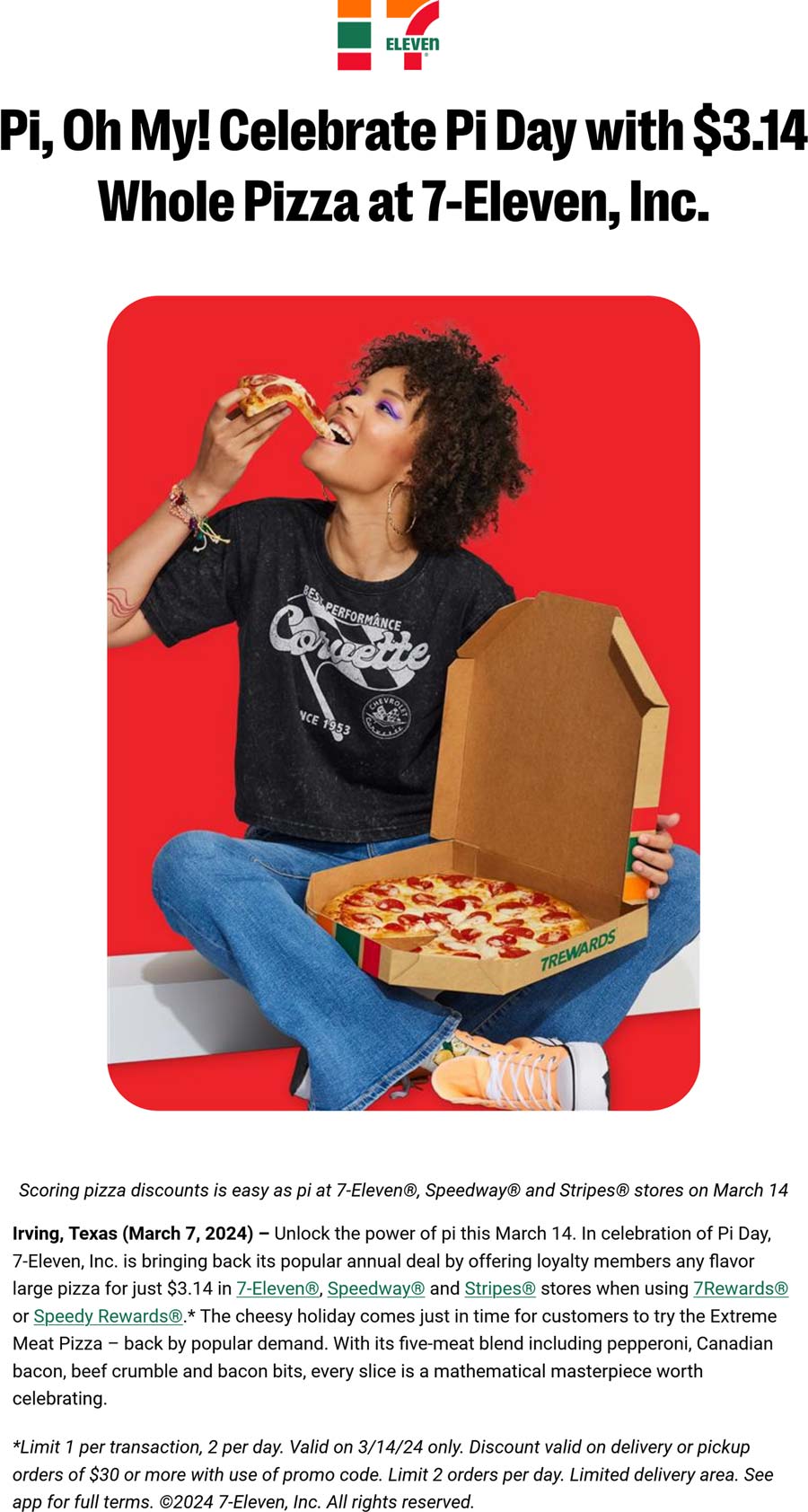 $3.14 whole pizza today at 7-Eleven #7eleven - The Coupons App®