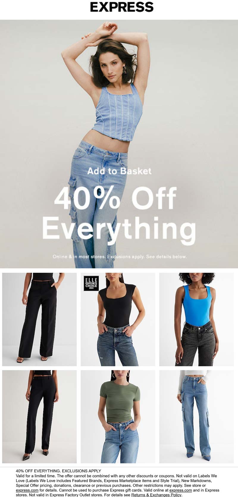 40% off everything at Express #express - The Coupons App®