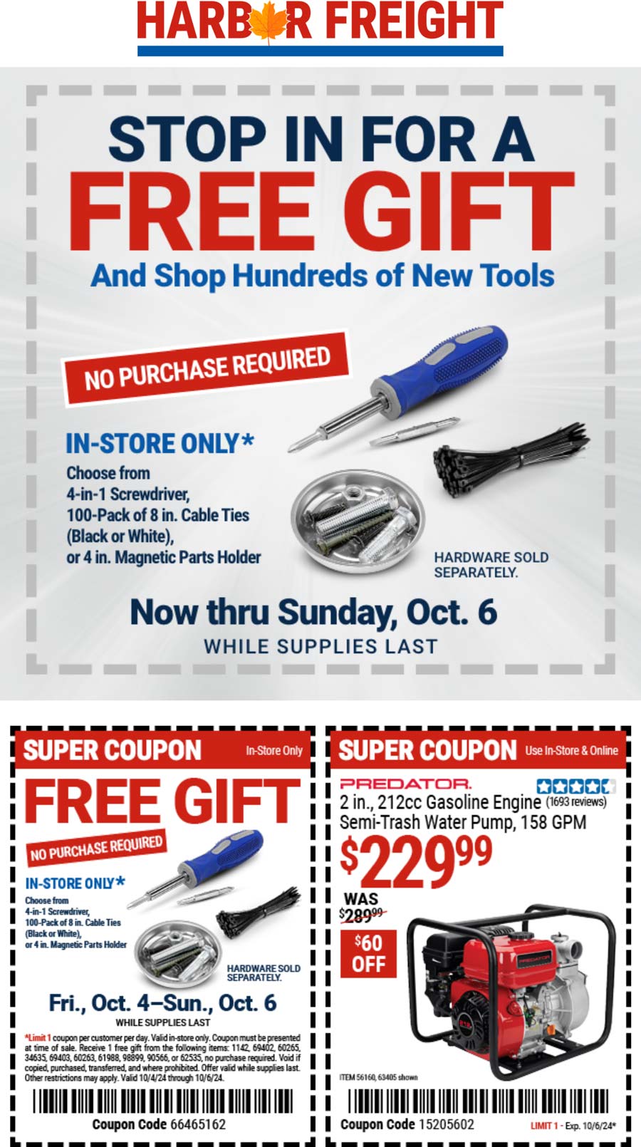 Free item at Harbor Freight Tools, no purchase necessary #harborfreight ...