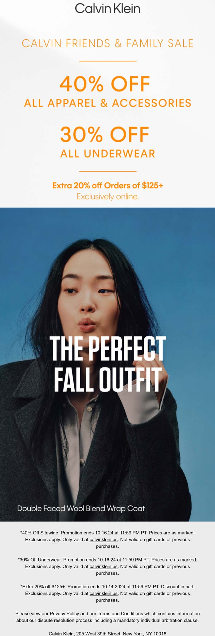 30% off all underwear & 40% off apparel at Calvin Klein #calvinklein ...