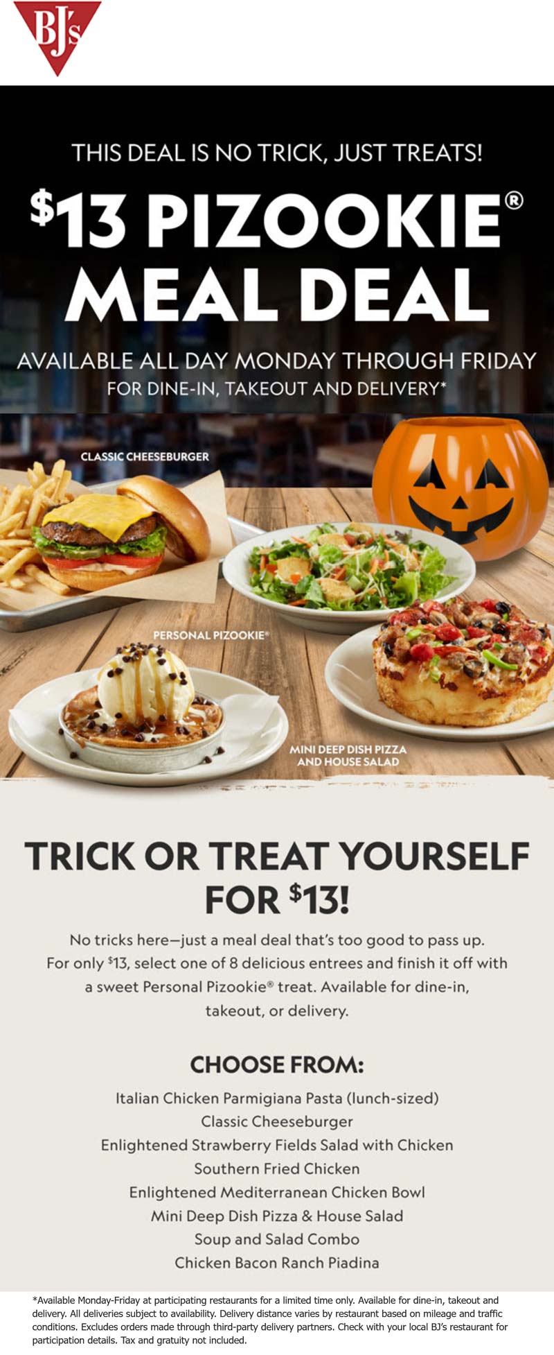 Entree + pizookie dessert = $13 weekdays at BJs Restaurant #bjs - The ...