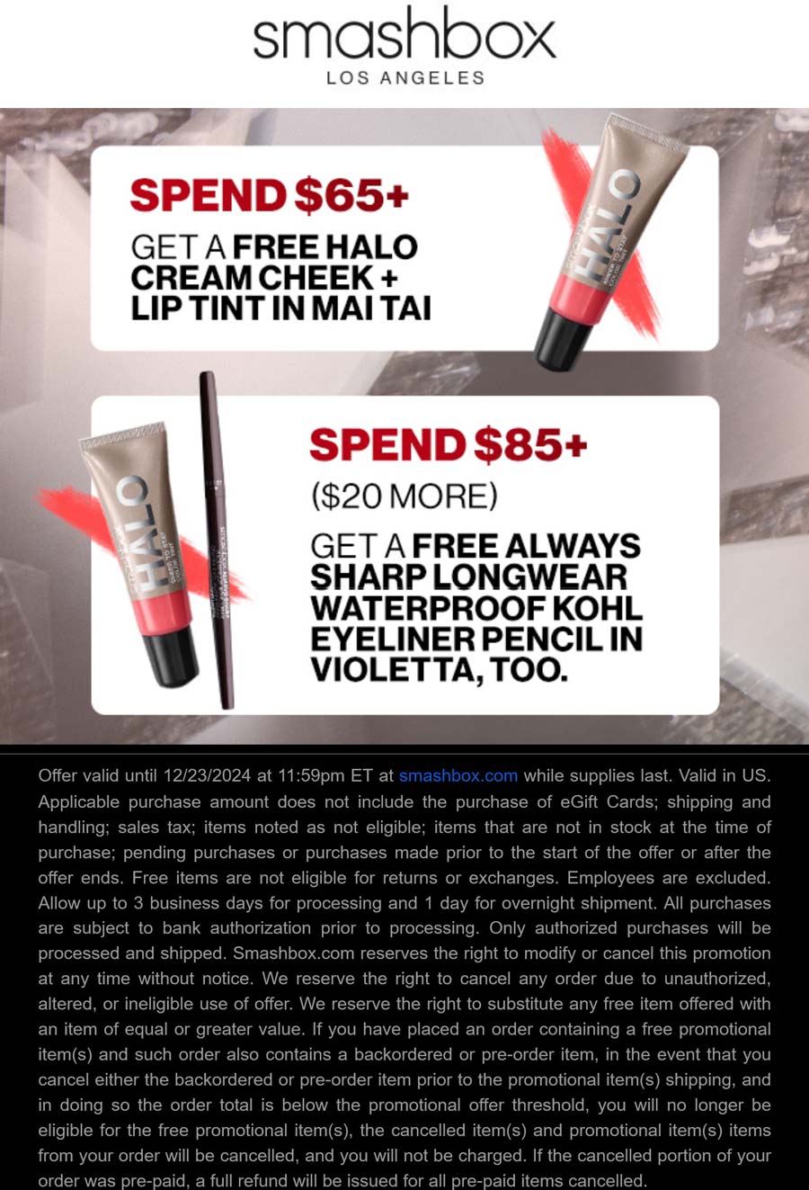 Free lip tint & more on $65+ at Smashbox #smashbox - The Coupons App®