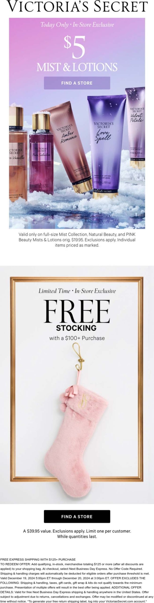 $5 mists and lotions today at Victorias Secret #victoriassecret - The ...