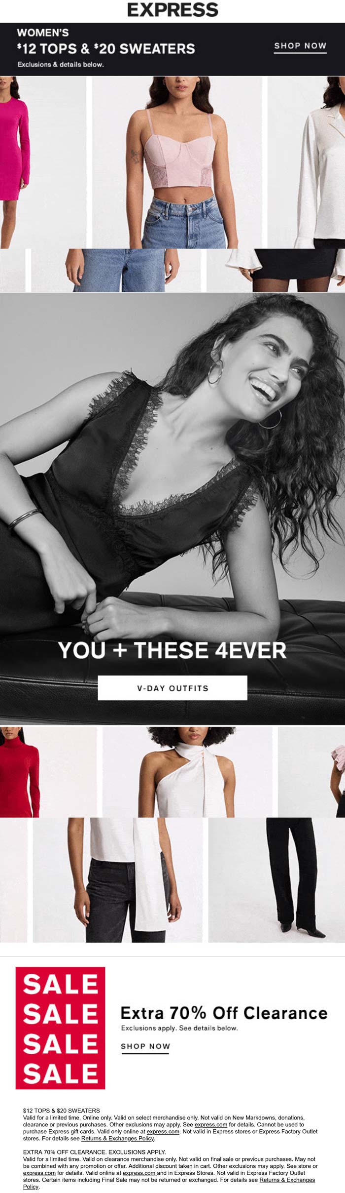 Extra 70% off clearance at Express #express - The Coupons App®