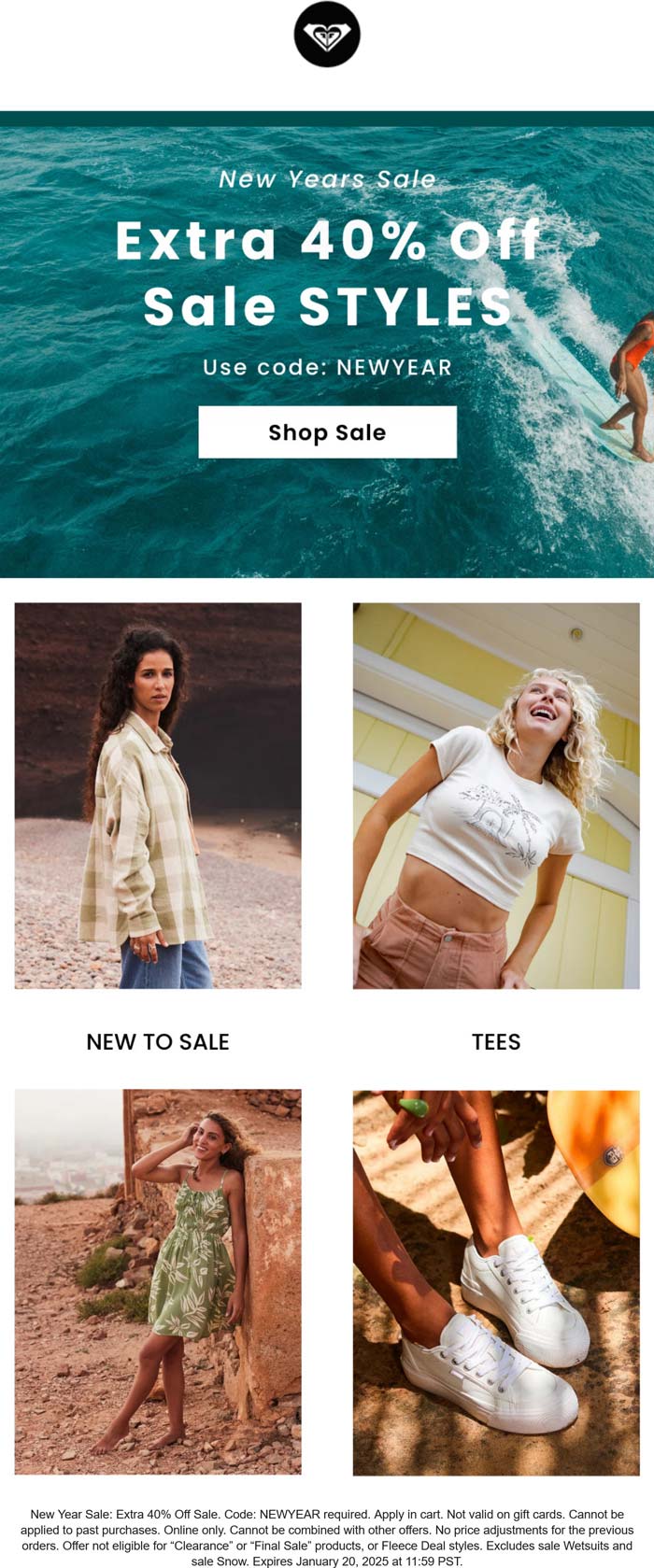 Extra 40% off sale styles at Roxy via promo code NEWYEAR #roxy - The ...