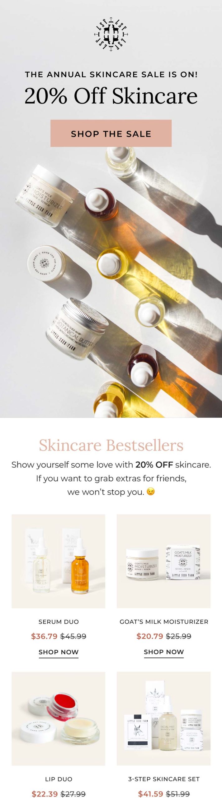 20% off skincare at Little Seed Farm #littleseedfarm - The Coupons App®