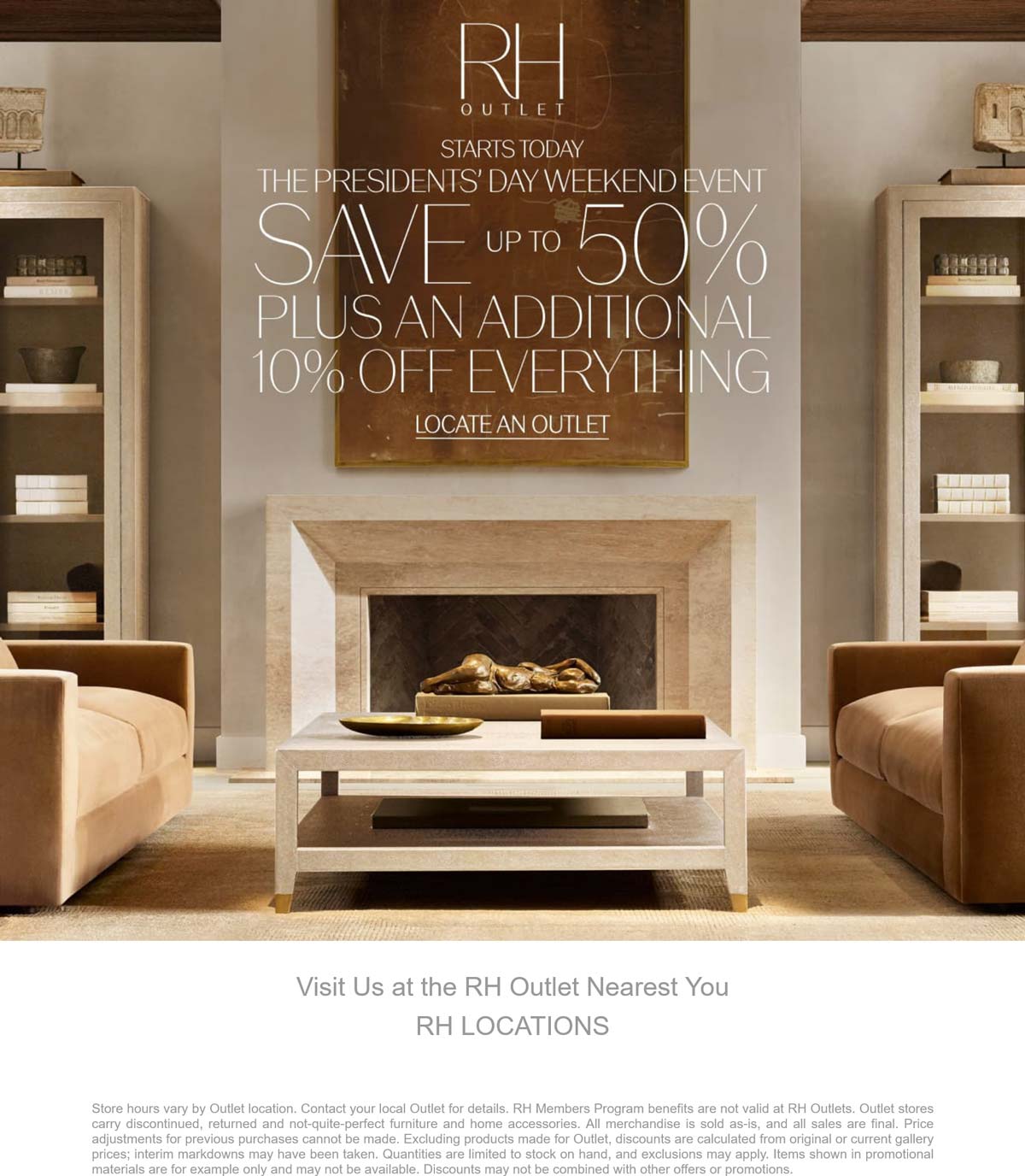 50-60% off at RH Outlet #rhoutlet - The Coupons App®