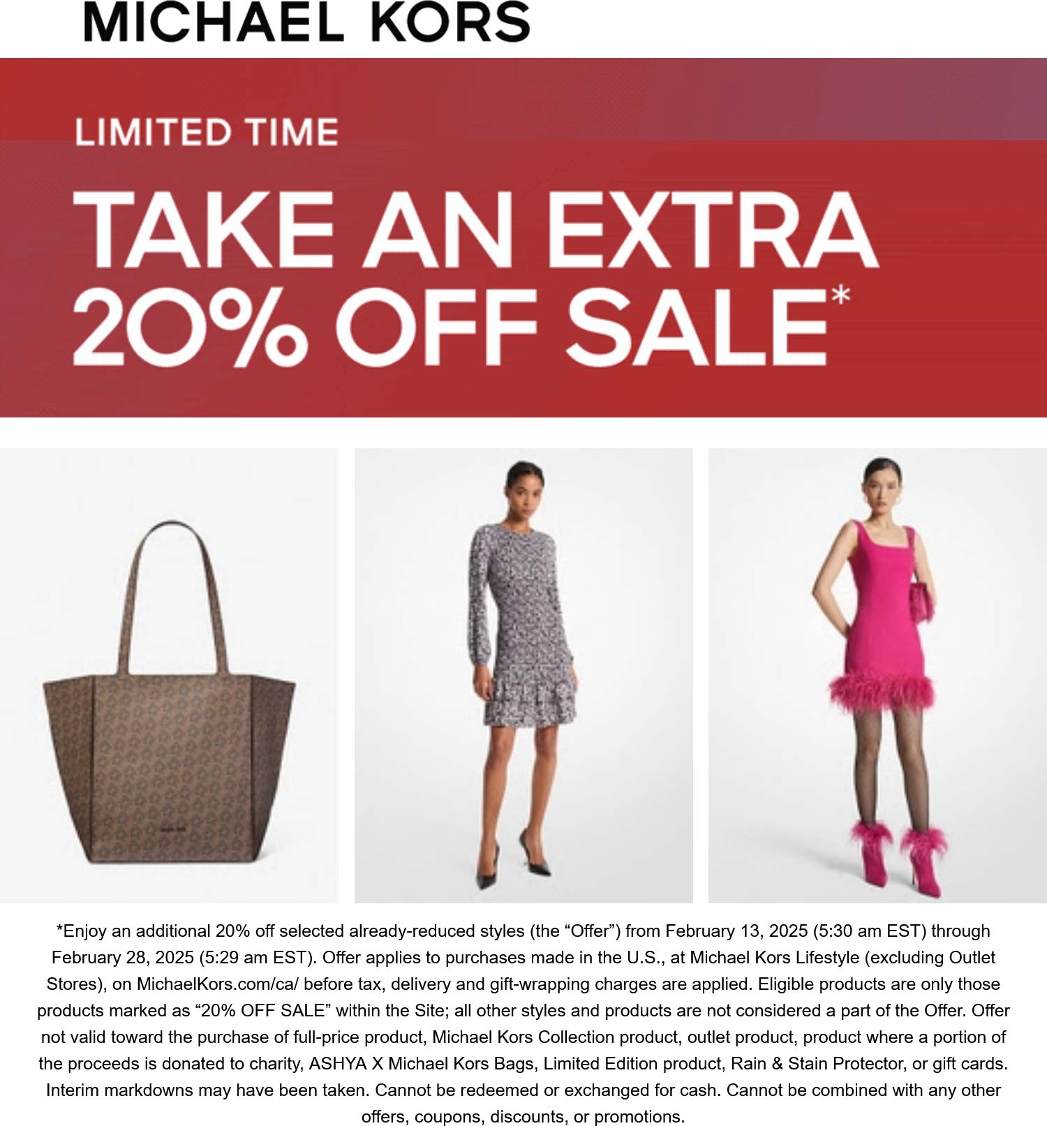 Extra 20% off sale items at Michael Kors, ditto online #michaelkors ...