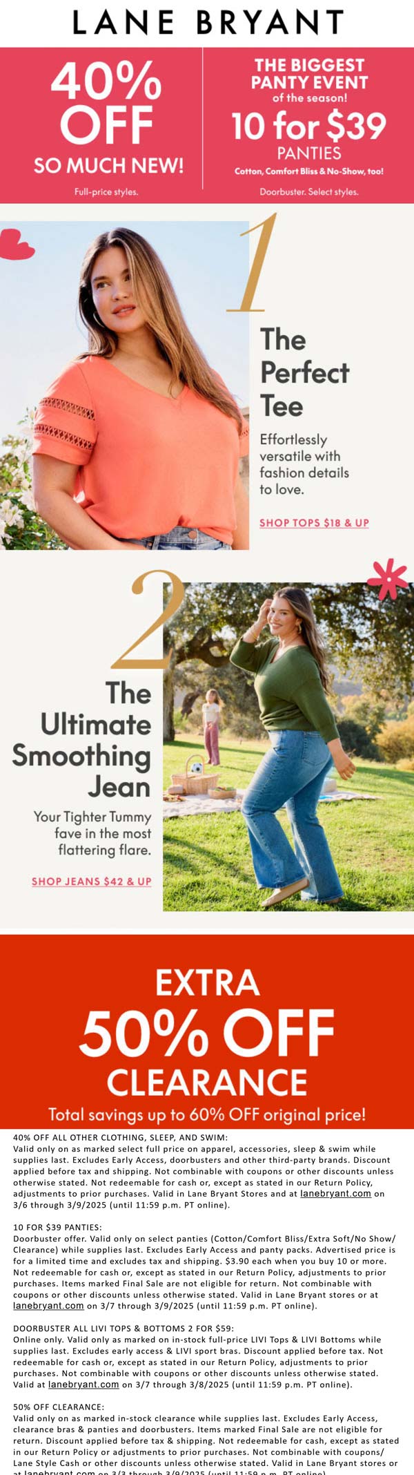 40% off regular & 50% clearance at Lane Bryant #lanebryant - The ...