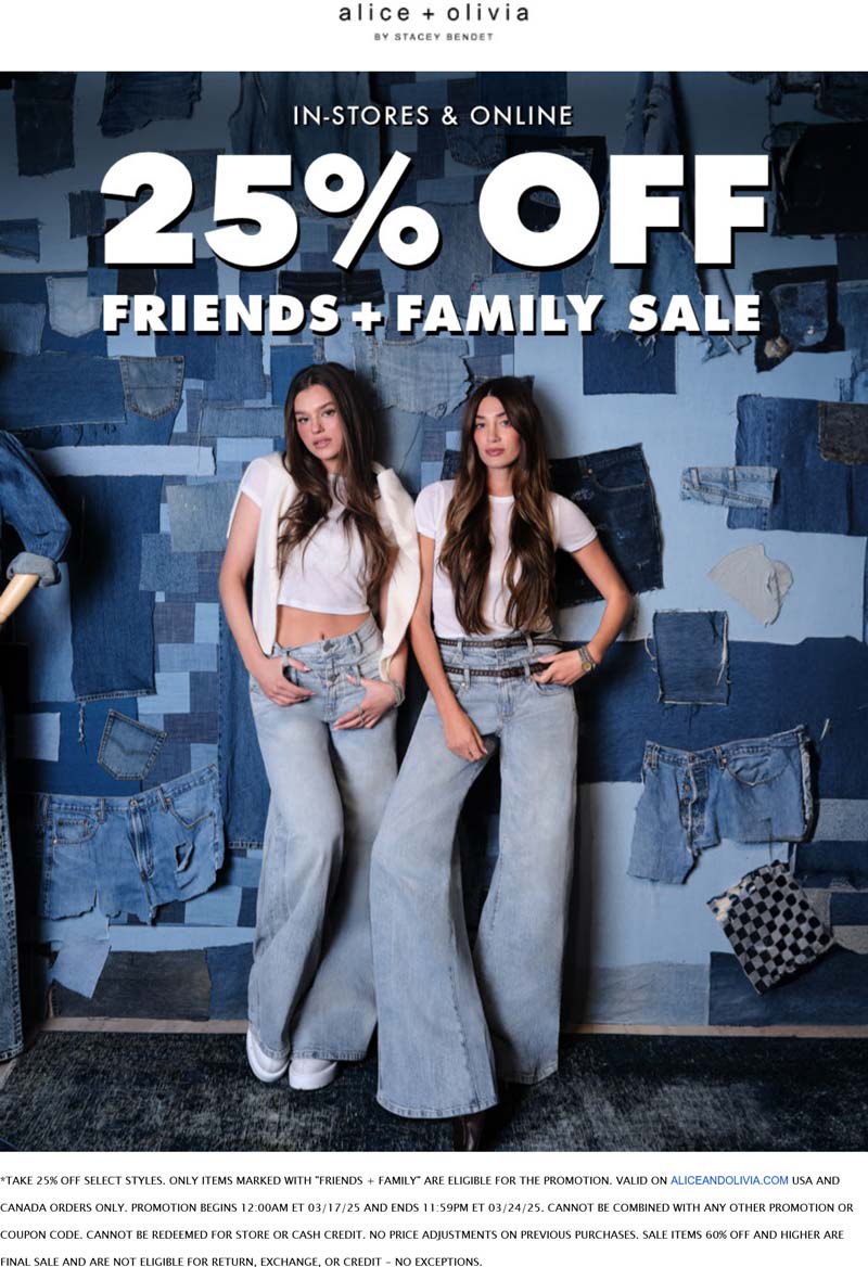 25% off everything at alice + olivia, ditto online #aliceolivia - The ...