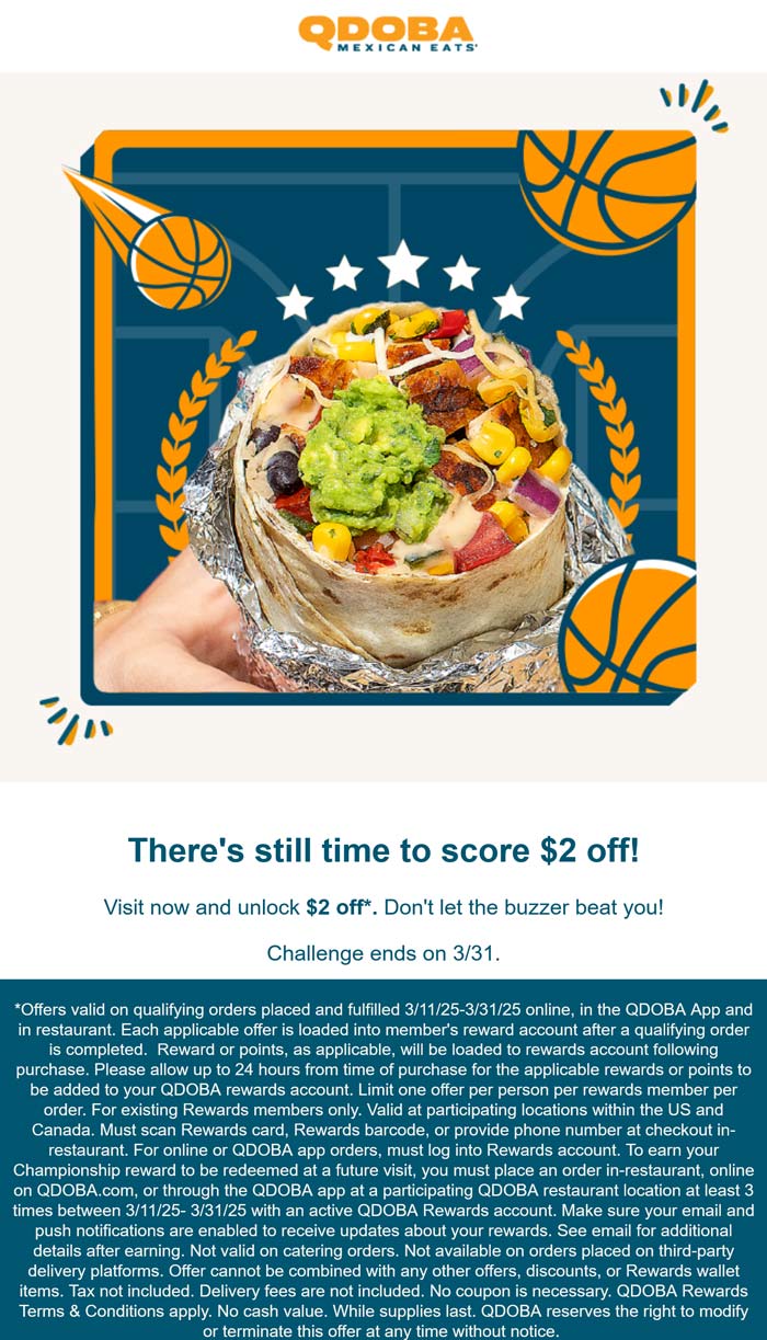 $2 off via login at Qdoba Mexican Eats #qdoba - The Coupons App®