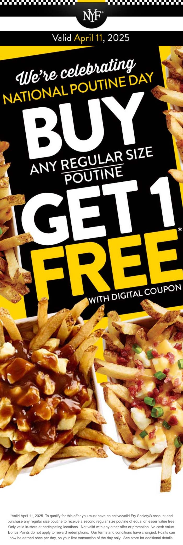 Second poutine fries free today at New York Fries #newyorkfries - The ...