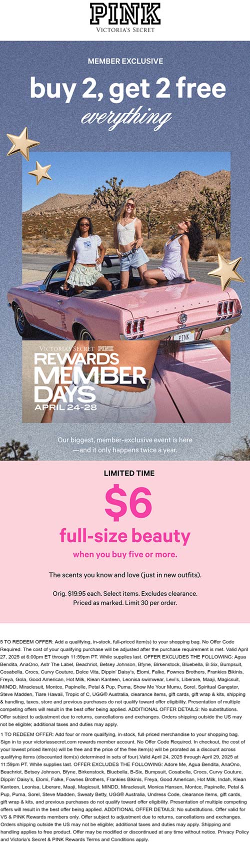 4-for-2 on everything today online at PINK #pink - The Coupons App®