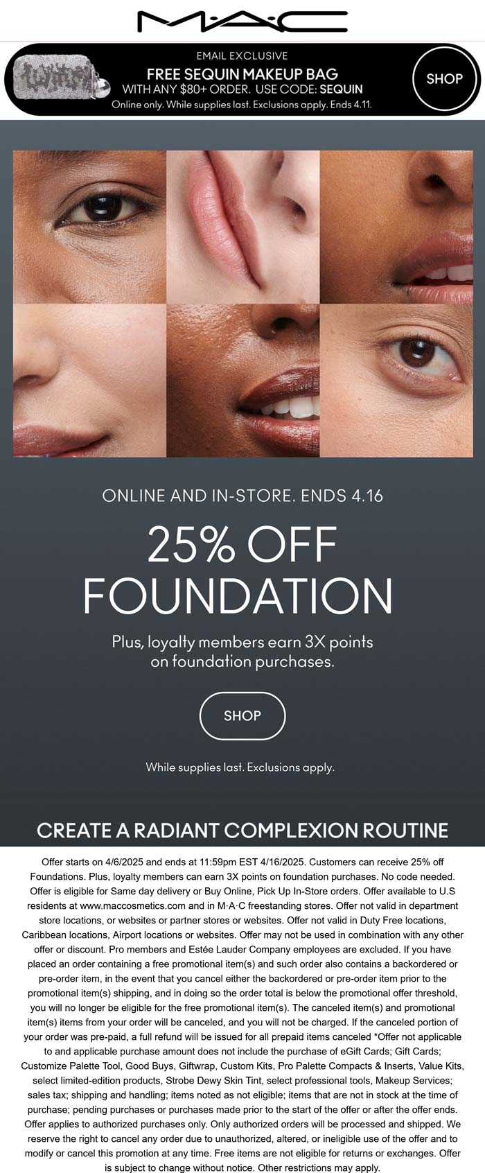 25% off foundation at MAC Cosmetics, ditto online #mac - The Coupons App®