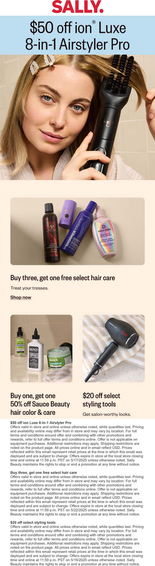 $20 off styling tools & more at Sally Beauty #sallybeauty - The Coupons ...