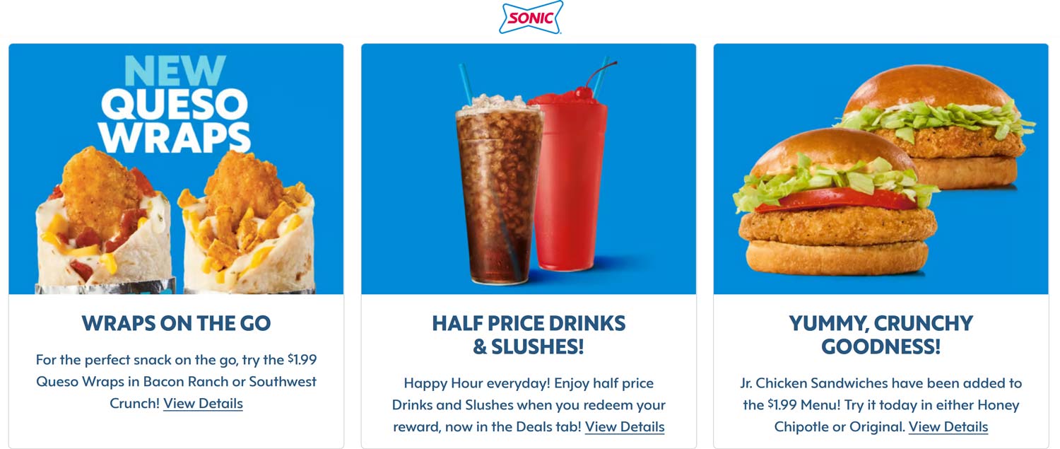$2 queso wraps & chicken sandwiches at Sonic Drive-In #sonicdrivein ...