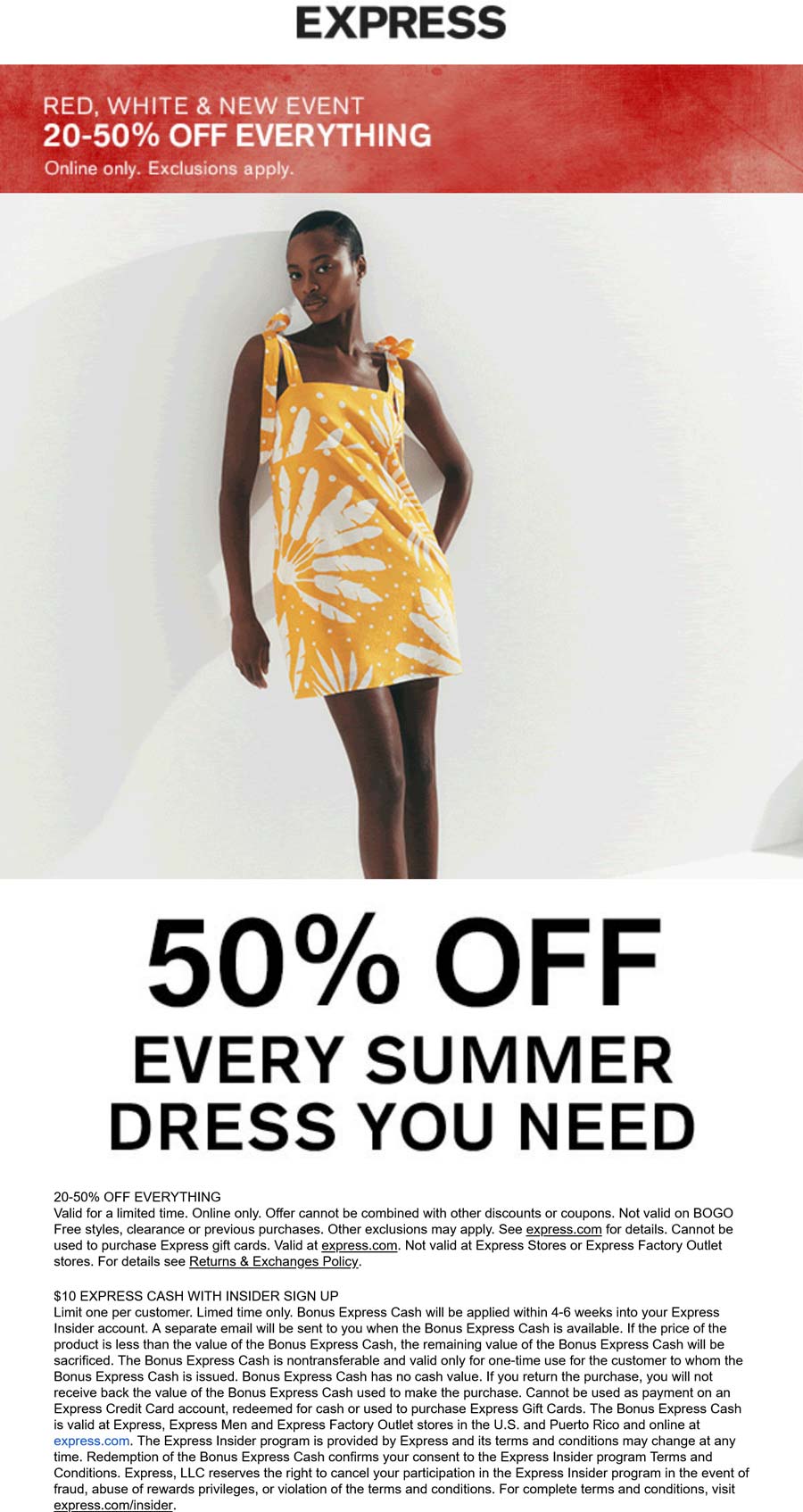 20-50% off everything online at Express #express - The Coupons App®