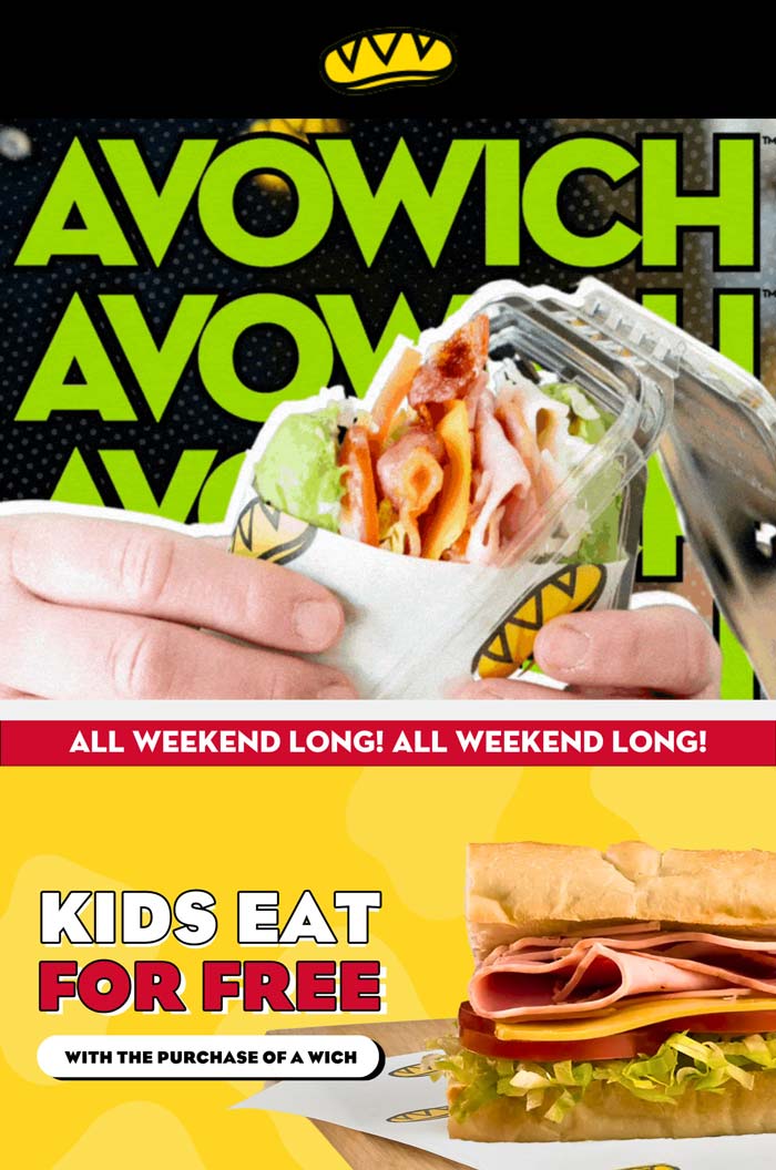 Kids eat free with your sandwich this weekend at Which Wich #whichwich - The Coupons App®