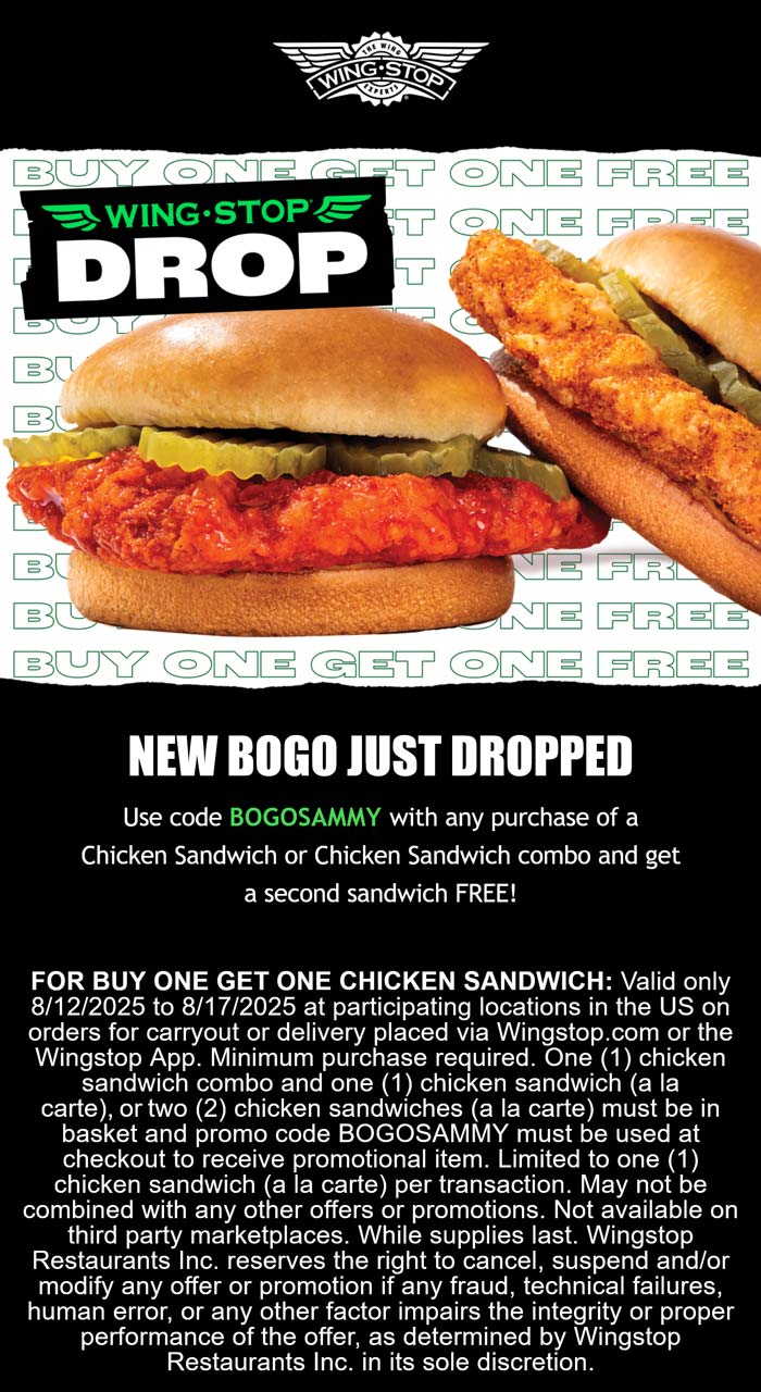 20 chicken wings = $20 at Wing Stop #wingstop - The Coupons App®