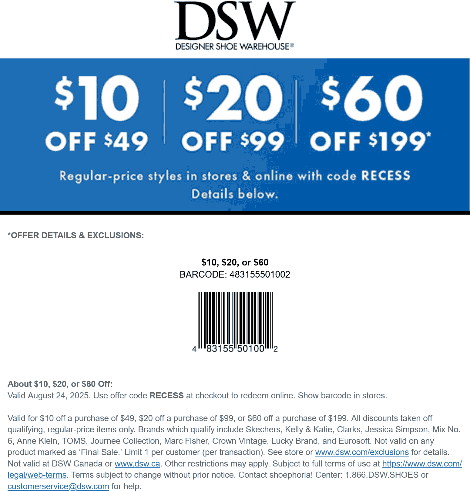 $10-$60 off $49+ at DSW shoes, or online via promo code HAULIDAYS #dsw - The Coupons App®