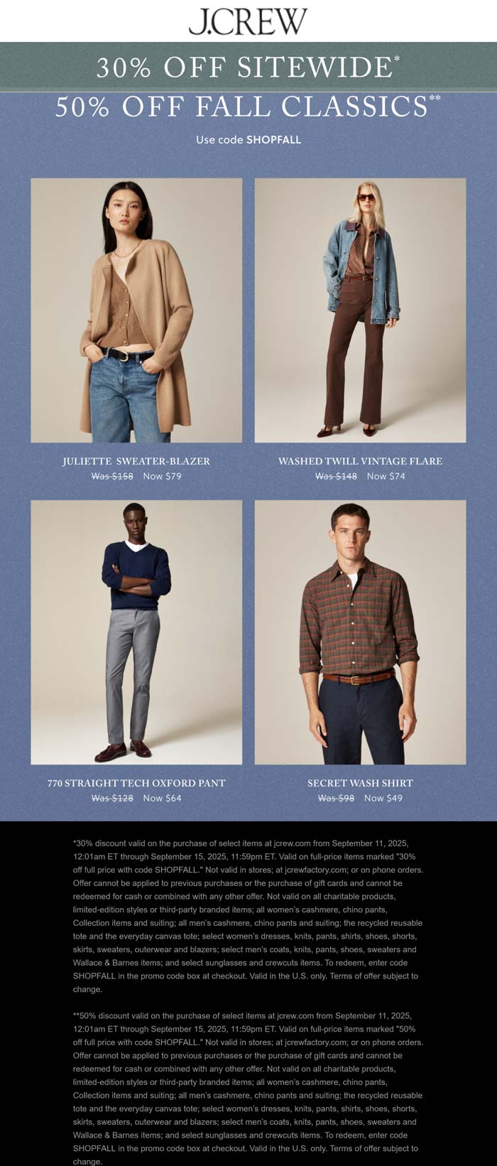 30-50% off online at J.Crew #jcrew - The Coupons App®