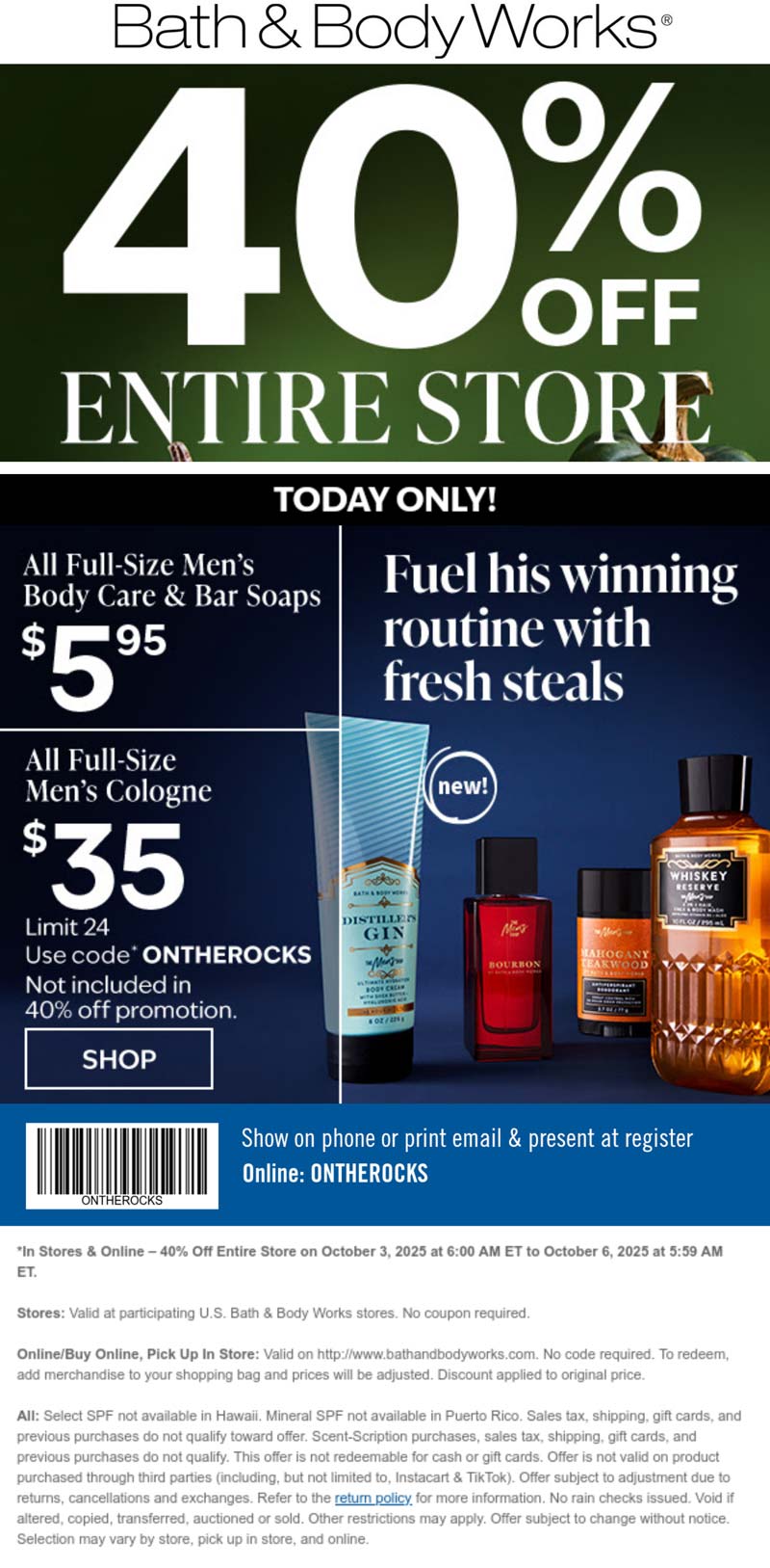 40% off everything & more at Bath & Body Works, or online via promo ...