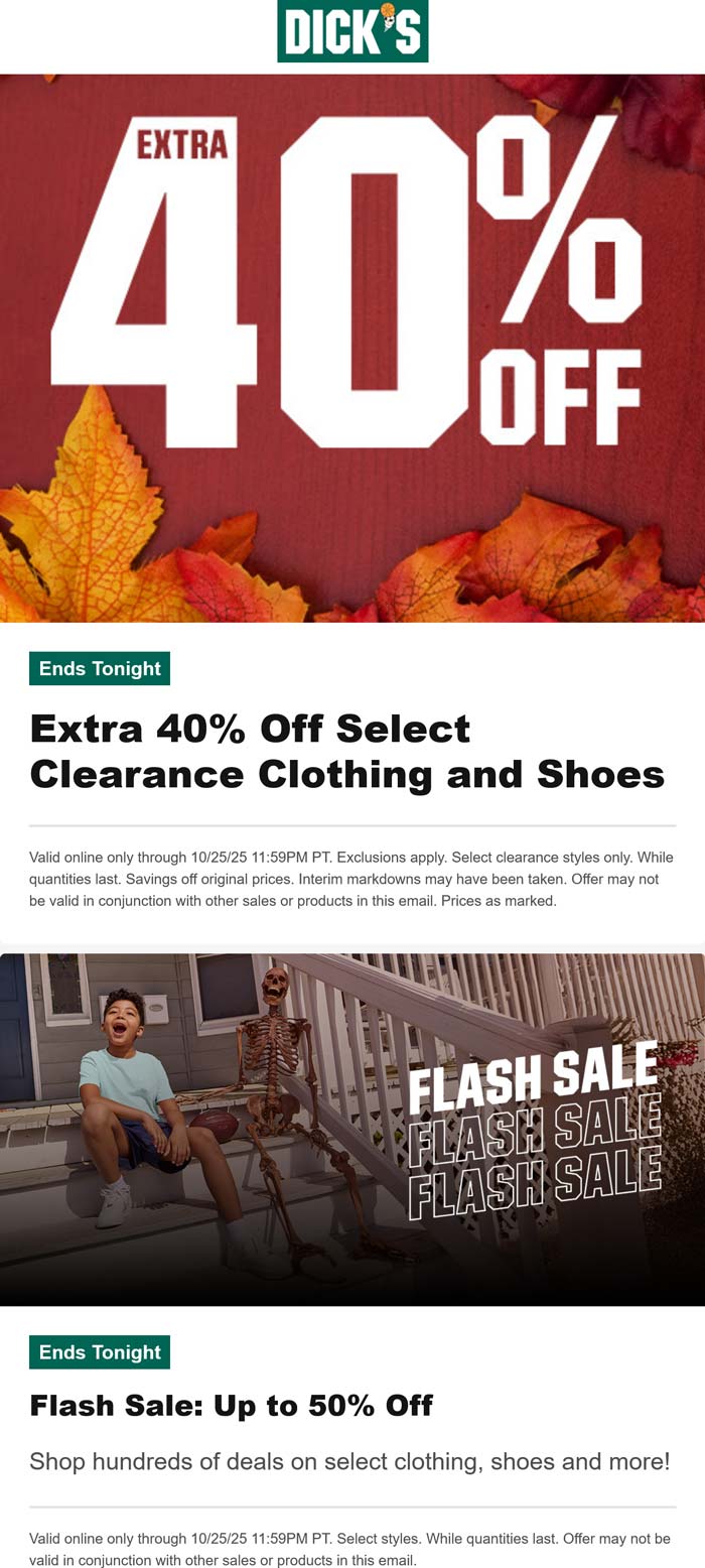 $20 off $100 via mobile at Dicks sporting goods #dicks - The Coupons App®