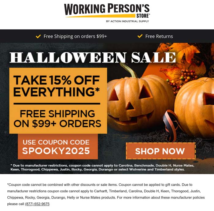15% off at The Working Persons Store via promo code SPOOKY2025 # ...