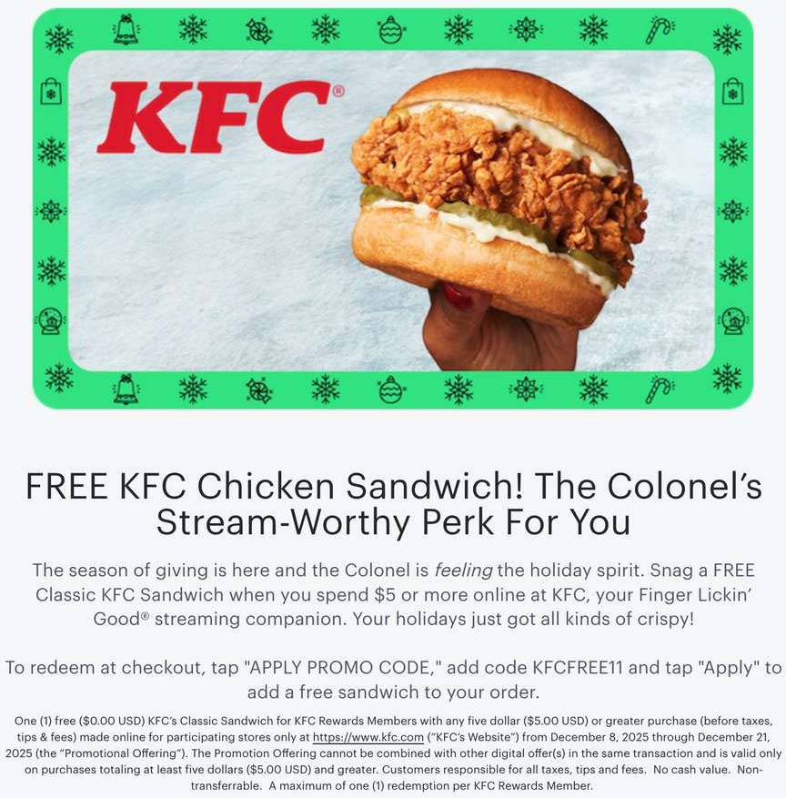 20 chicken wings for $20 via login at KFC #kfc - The Coupons App®