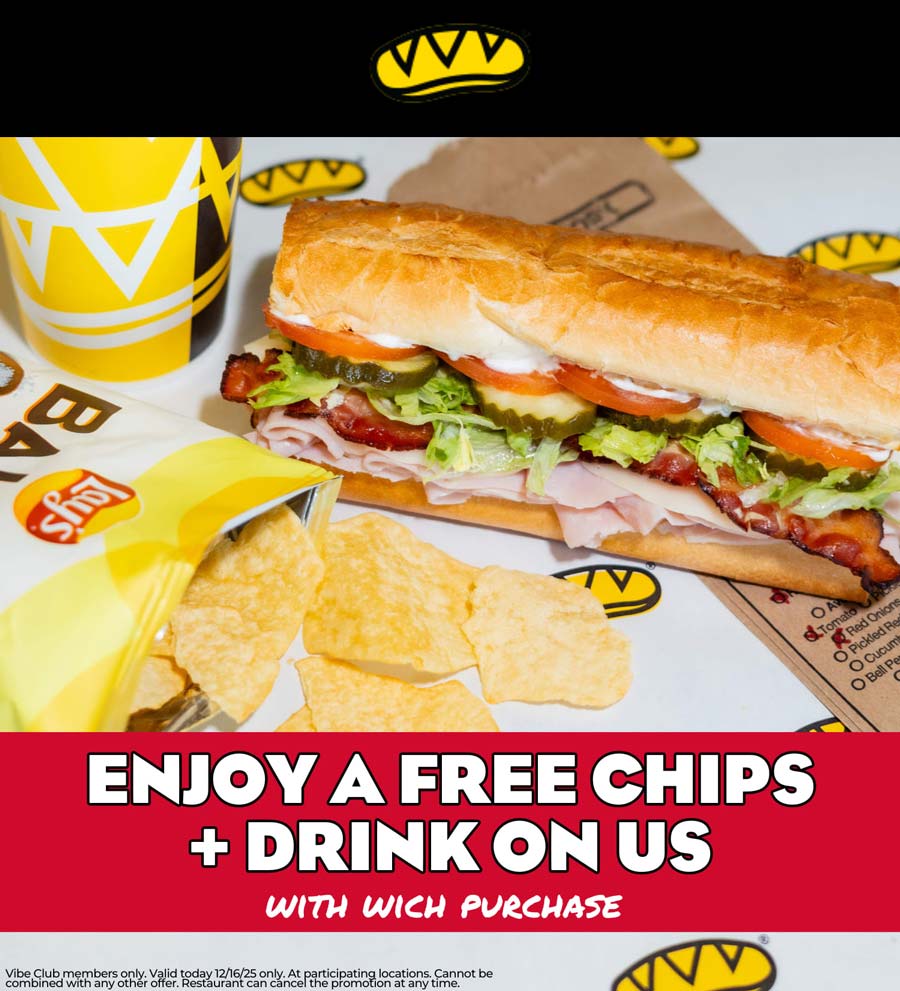 Free chips & drink with your sandwich today at Which Wich #whichwich ...