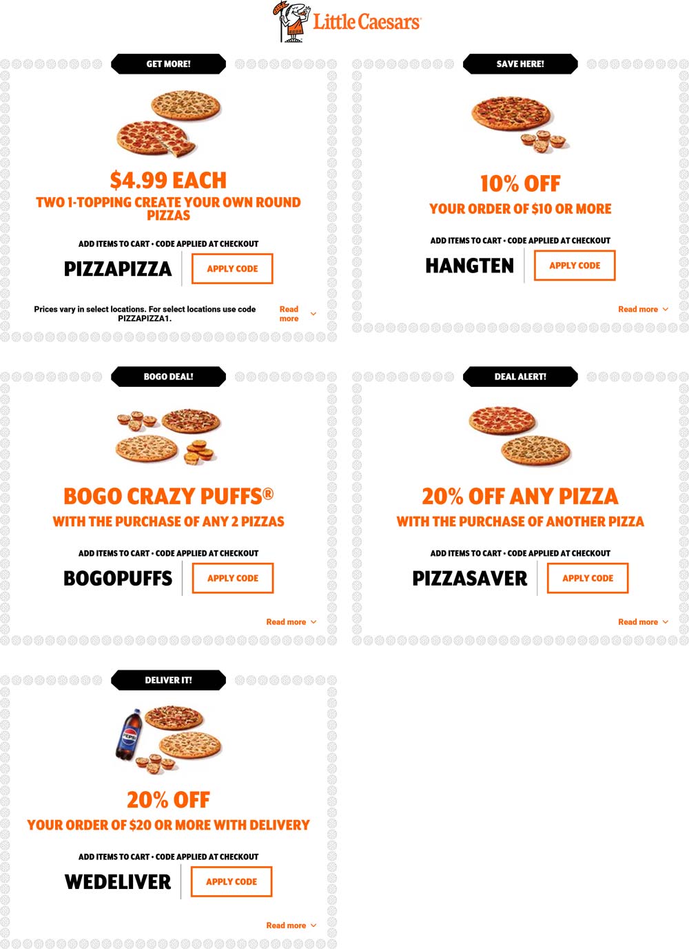 Two 1-toppings = $10 & more at Little Caesars restaurants via promo ...