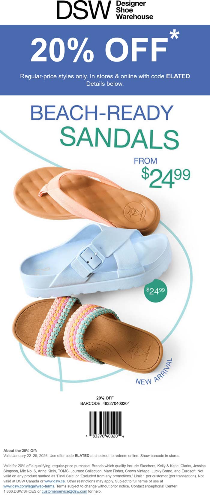 20% off today at DSW, or online via promo code ELATED #dsw - The ...